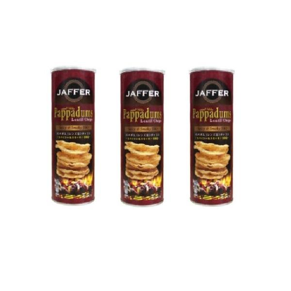 商品名：JAFFER パパダム(レンズ豆) チップス スパイシー＆スモーキーBBQ 60g×3個 お菓子 チップス バーべキュー内容量：60g×3個原材料：パッケージに記載あり商品説明：たんぱく質と食物繊維を豊富に含んだレンズ豆を使ったチッ...