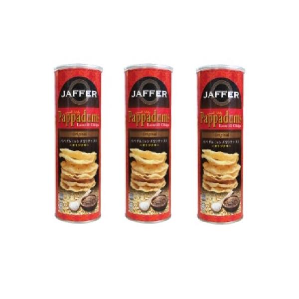 商品名：JAFFER パパダム(レンズ豆) チップス オリジナル 60g×3個 お菓子 チップス 塩味内容量：60g×3個原材料：パッケージに記載あり商品説明：インド料理の伝統的な付け合せで、たんぱく質と食物繊維を豊富に含んだレンズ豆を使っ...