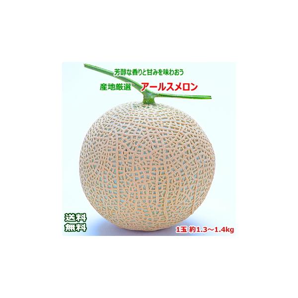 アールスメロン産地名 産地厳選内容量 1玉 約1.3-1.4kg保存方法 商品到着後は高温多湿を避け常温にて保管し食べ頃が来ましたら冷蔵庫にて1〜2時間冷やして頂きましてお召し上がり下さい。配送方法について ヤマト運輸・送料無料（北海道は送...