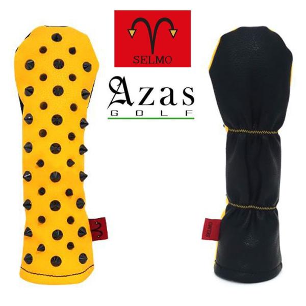 アザスゴルフ 7604 Selmoヘッドカバー Classic 黒×黄【UT】仕様 : ユーティリティ用 素材 : 合成皮革カラー : 黒×黄(UT)日本製合皮レザー　黒 黄 クラシック スタッズ ユーティリテーカバー職人が合皮レザーにスタ...