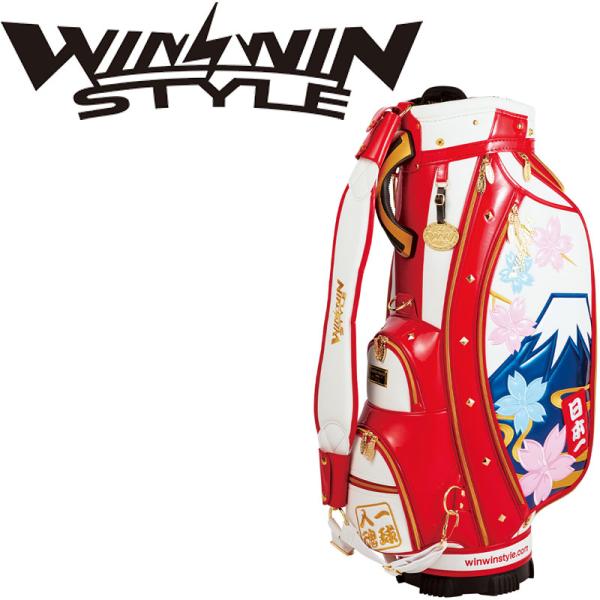 WINWIN STYLE富士山/日本一 CART BAG GOLD Version LEM CB-379 WHｘRD2025年 カタログ掲載モデル 男女兼用 新品カラー: WHｘRD ホワイトｘレッドサイズ: 9型 47インチ対応重さ: 4...