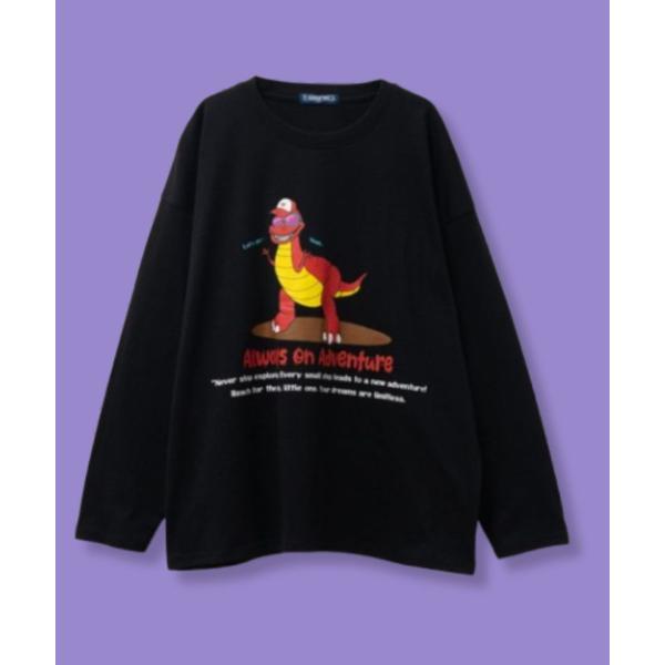 肌触りの良い綿100％素材の長袖Tシャツ。カラーは、ブラック・サックスの2色展開です。■デザインサメや恐竜のポップなプリントが楽しいアイテム。ゆったりとしたビッグシルエットがおしゃれ感をアップします。■ポイントおさがりもしやすいネームタグ付...