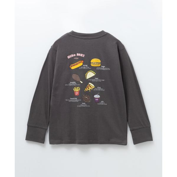 ベーシックなレギュラーサイズのロングTシャツ。カラーは、チャコール・サックスの2色展開です。■デザインファストフードやスイーツをポップにプリント。■ポイント本体は肌触りの良い綿100％素材を使用しています。■コーディネートデニムやチノパンと...