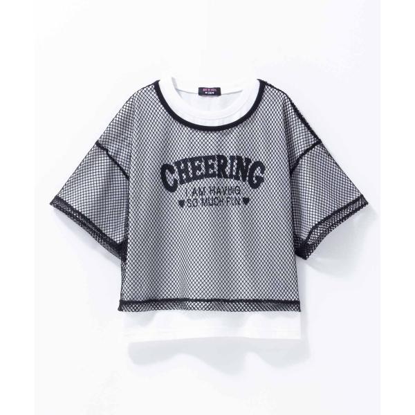 メッシュトップスとTシャツのアンサンブル。カラーは、ブラック・パープルの2色展開です。■デザイントレンドのメッシュトップスとTシャツがセットになった、着回し力のあるセットアイテム。透け感とロゴプリントがポイントです。■ポイント接触冷感機能が...