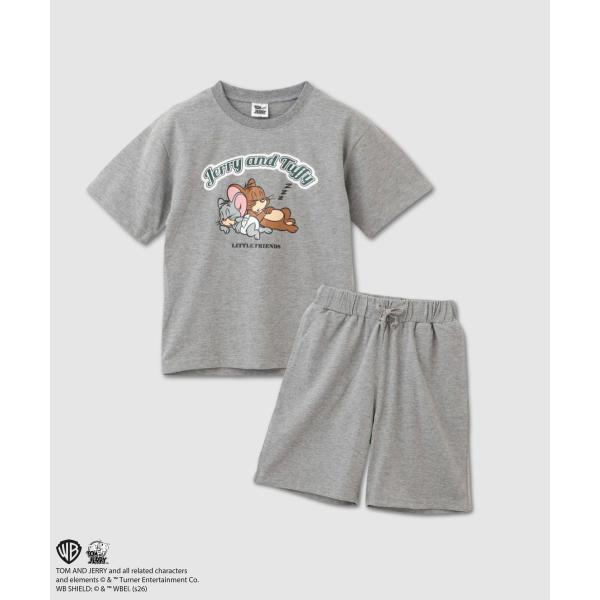 「トムとジェリー」らしいポップでかわいいアートのルームウェア。カラーは、グレーです。■デザイン半袖プリントTシャツとショートパンツのセットアイテム。「ジェリー」と「タフィー」が寄り添っているプリントです。■ポイントTC天竺素材を使用し、やわ...