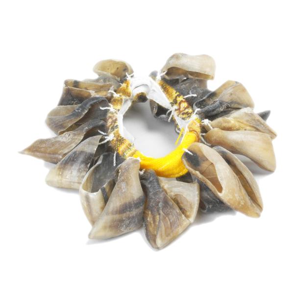 チャフチャスは、山羊や羊の爪を布に縫い付け、マラカスのように振って音を出すアンデスのリズム楽器です。掲載写真の実物をそのままお届けしますので、イメージ違いの心配もありません。ボリビア製。