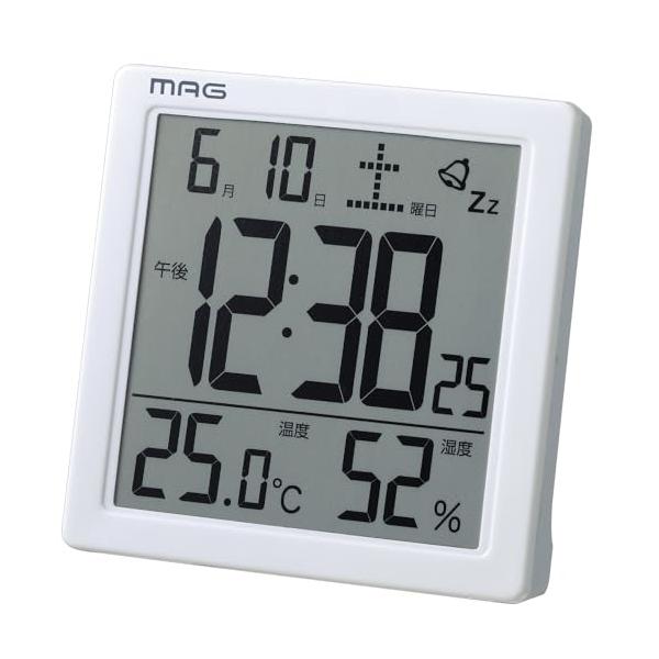 ・ホワイト 9.5×9.3×5.2cm T-726WH-Z・本体サイズ:(約)高さ9.5×幅9.3×奥行き5.2cm・   本体重量:(約)120g・   材質:樹脂・   機能:カレンダー表示 (アラーム時刻表示切替)、温度表示、湿度表示...