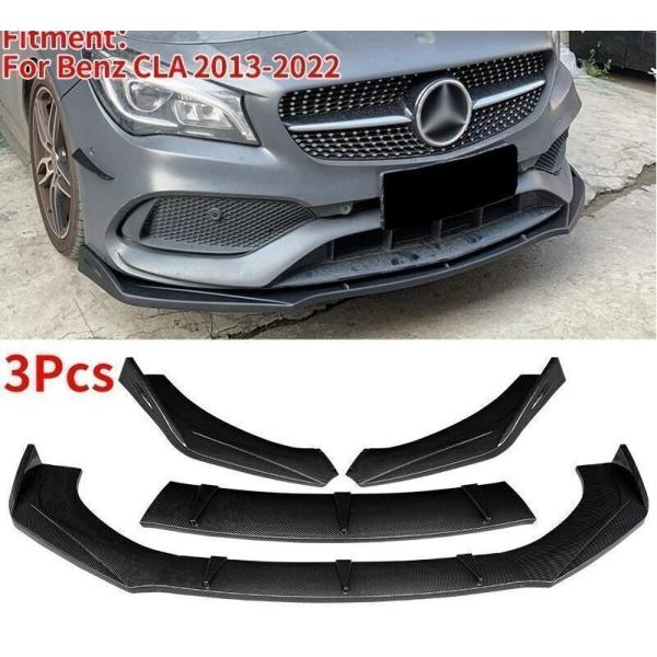 【適合】メルセデスベンツ CLA【商品内容】3分割式フロントリップスポイラー本体装着用ビス類【材質】ABS製耐久性があり割れにくい材質です。【カラー】カーボン調ピアノブラック