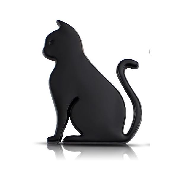 『エジプト座り』をしている猫ちゃんエンブレム♪エジプト座りは、後足を折りたたんでお尻だけを地面につけて、前足を行儀よく後足の前に揃えた座り方です。愛車やインテリアのワンポイント！取付も簡単♪両面テープで張り付けるだけ?【サイズ】(約)縦5....