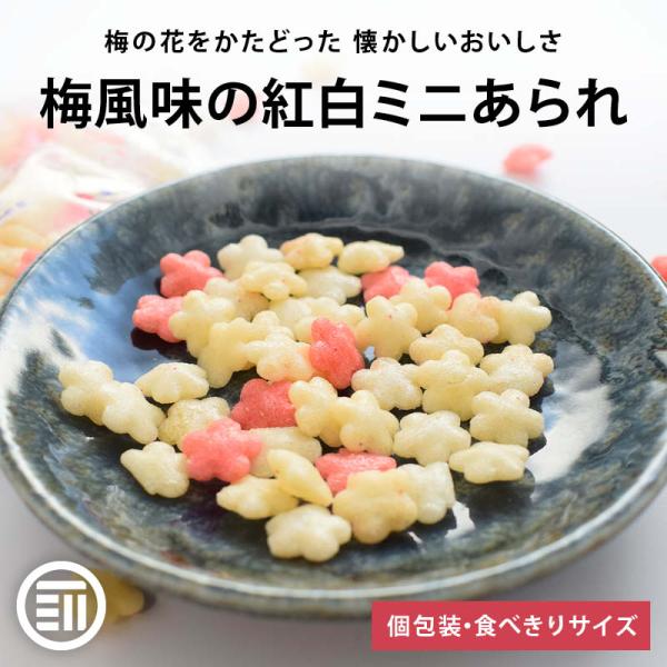 ◆商品説明梅の花をかたどった小粒でかわいい紅白あられです。梅のほどよい酸味と塩加減が後を引きます。食べきりサイズの小袋で、ちょっとした手土産にも最適です。【おいしさのポイント】・カリカリとした軽い食感・爽やかな梅の酸味・どこか懐かしさを感じ...