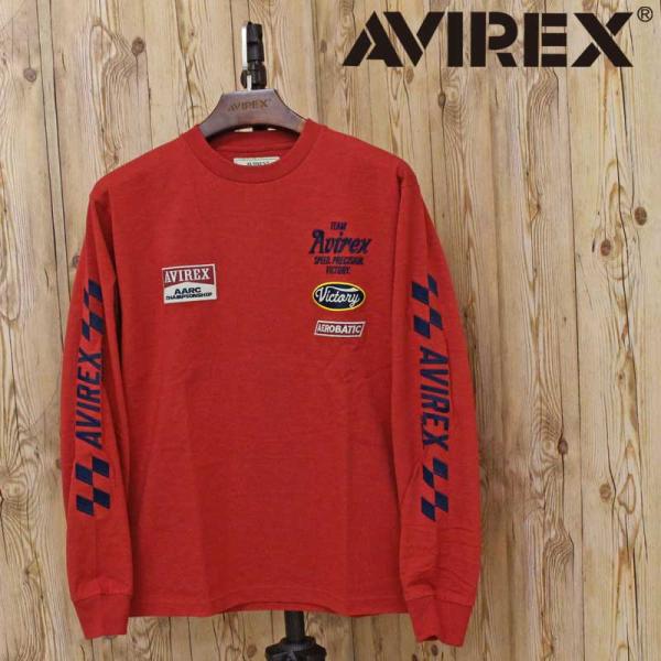 A.A.R.C-EMBROIDERY L/S T-SHIRT / エンブロイダリー ロングスリーブ ティーシャツ / AVIREX / アヴィレックスヴィンテージ感のある長袖Tシャツフロント、バック、両袖には、レースチーム風のグラフィックを...