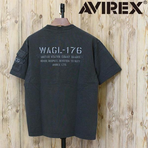 FADED S/S MIL. PKT TEE/アビレックス/AVREX独特の硬い肌触りが特徴な空紡糸天竺を採用し、製品染めと洗いにより独特なフェード感を表現したTシャツ。布帛とテープ使いが特徴な袖ポケットとUSCGをモチーフとした刺繍を施す...