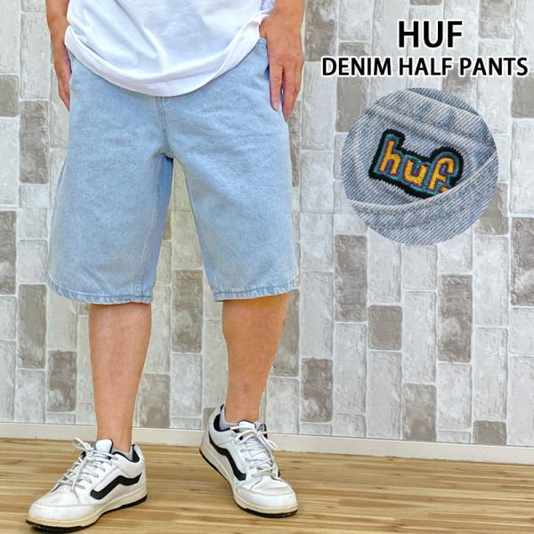 ■HUF(ハフ)「CROMER SHORT」ストリート＆スケーター、韓国系ファッションなどカジュアルシーンで気回せるバギーフィットデニムパンツ。100％コットンツイルデニムHUFチームライダーのBRAD CROMERと共同設計したバギーフィ...