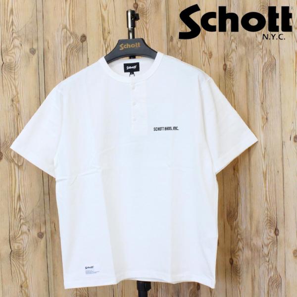 TIME TESTED OVER FOUR GENERATIONS EMB. HENLEY T-SHIRT/刺繍 ヘンリーネック Tシャツ/Schott/ショット7ozのしっかりとした肉厚ボディを採用し、オープンエンド糸ならではのふっくらと...