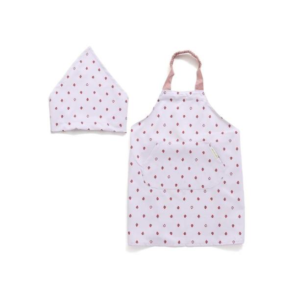※このアイテムは「返品・交換不可」商品です。商品番号：506975390ブランド：アプレレクール/apres les cours商品名：いちご・恐竜柄エプロン三角巾セットカテゴリ：インテリア・雑貨・ホビー>雑貨・インテリア>キッ...
