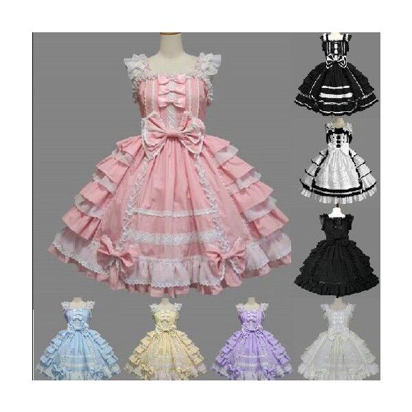 【内容】：ワンピース+カチューシャ【素材】：綿/ポリエステル【サイズ】：（約）着丈：90cm　バスト：88cm　ウエスト：76cm【に注意】：※平置きのサイズとなります為、多少の誤差がある場合や表記サイズと異なる場合がございます。※商品はデ...