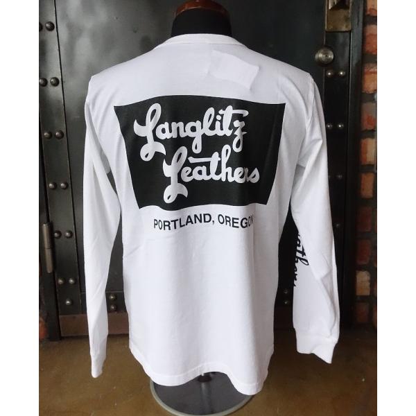 ラングリッツ レザーズ Langlitz Leathers Long Sleeve T-shirt TYPE Flag WHITE×BLACK  LLC-004 Tシャツ程良い厚みの生地を使用したロンTになります。サイズスペック[S]＝着丈...