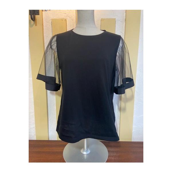 Le chanter＊ルシャンテ　チュールスリーブＴシャツ　320116-15ブラック
