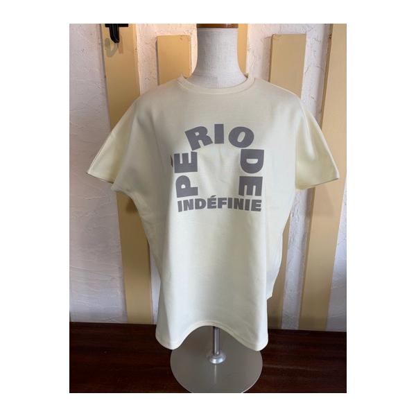 Le chanter＊ルシャンテ　フロッキーロゴダンボールTシャツ　600103-20オフホワイト×ライトグレー