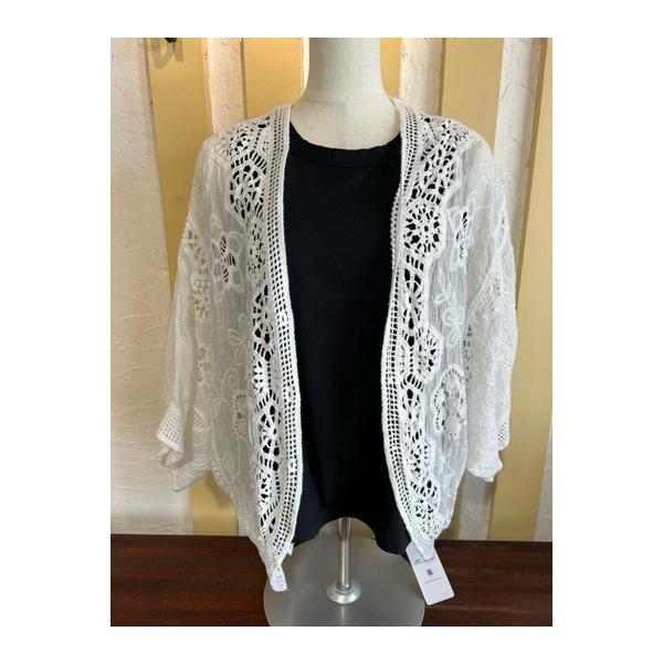 PRISCILLA BUS D'OR/プリシラバスドール 　レースボレロカーディガン　2505807 ホワイト