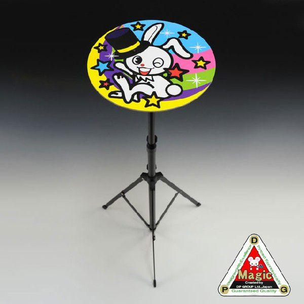 コンパクトで、丈夫、携帯便利な丸形マジックテーブルのセット。兎デザインは子供向けのショーに最適！【基本具】