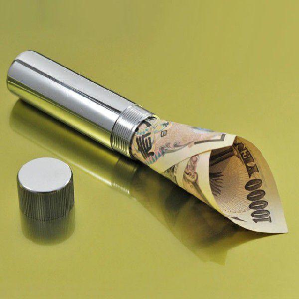完全に密閉された金属製チューブの中に紙幣が飛び込む！【クロースアップ】【一発芸】【出消】