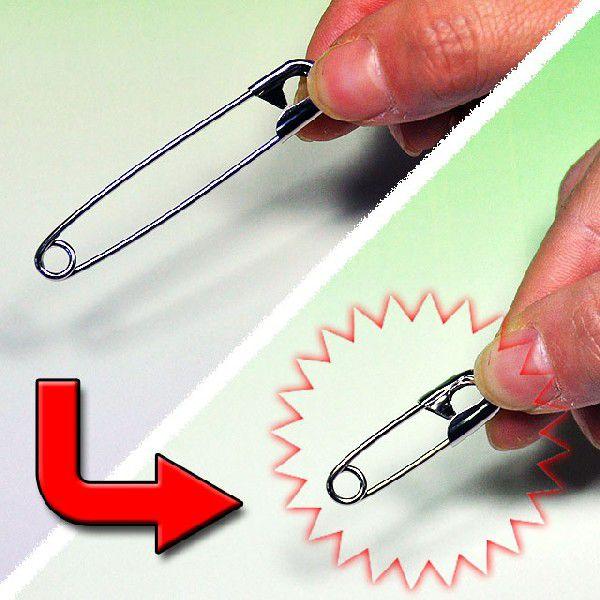 大型の安全ピンが、どんどん縮んで小さくなってしまう！？
