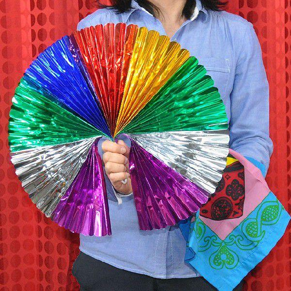 メタルシート製の取り出し用のマルチカラーファン（扇＝広げたとき横幅40ｃｍ以上）です。【取出】