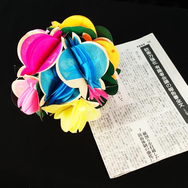 細かく破いた新聞紙が、眼の前で「楠玉」に変化してしまう！？ステージ効果の優れた製品です。！