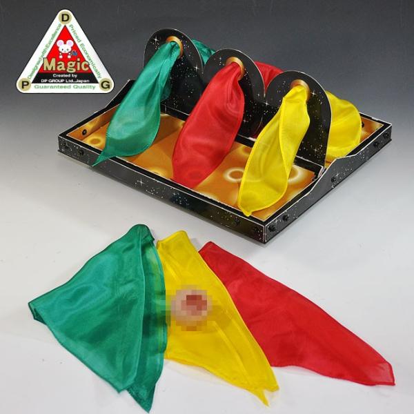 本体に約30cm角の特上シルク 3色各2の計6枚と「ハンカチーフボール」付きセット。【組立】