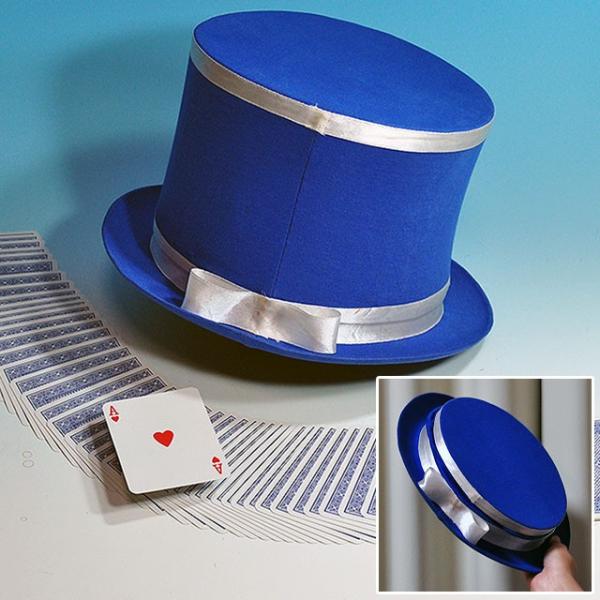 マジック愛好家の必携品！（布製・バネ仕掛け・折り畳み式）ハットの色は青です。（内周：約55cm）
