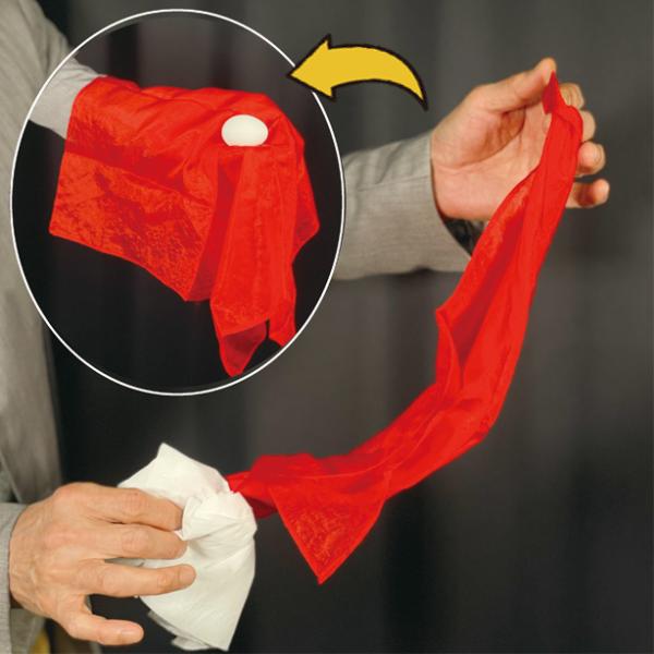 ティッシュペーパーからシルクが出現！ペーパーはタマゴに変わり、タマゴはシルクの中で消える！？