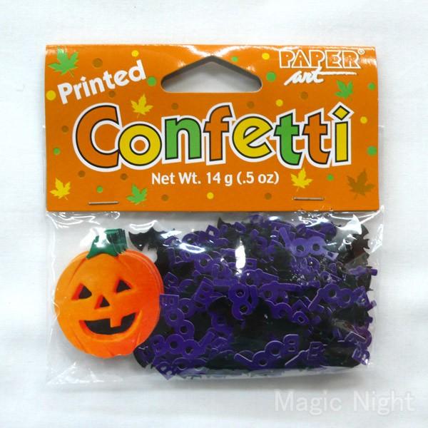 楽しいハロウィンパーティに活躍！紙とプラスチックでできたコンフェティの詰め合わせ。3cmのパンプキン、2cmのBoo!、1cmのコウモリが計14g入っています。アイデア次第で様々な使い方ができます。くす玉に入れたり、紙吹雪で盛り上げたり、店...
