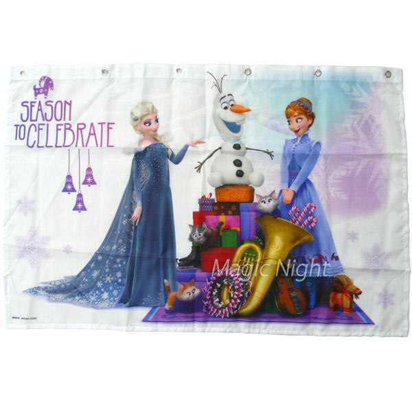 ディスプレイに最適！90×60cmの『アナ雪』タペストリーです☆飾りつけや、片付け・収納も簡単！お部屋のインテリアや、お店のディスプレイにどうぞ☆気分を上げて、Xmasを楽しもう♪♪