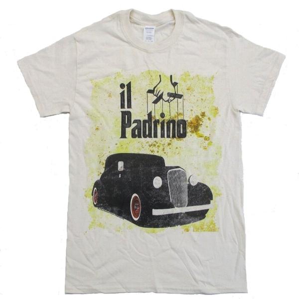 映画「ゴッドファーザー/The Godfather」の海外ライセンスTシャツです。淡いアイボリーカラーの生地に印刷されたクラシックカーは時代を代表する高級車、まさにRespect Me！の世界です。判る人には判る、ゴッドファーザーのVint...