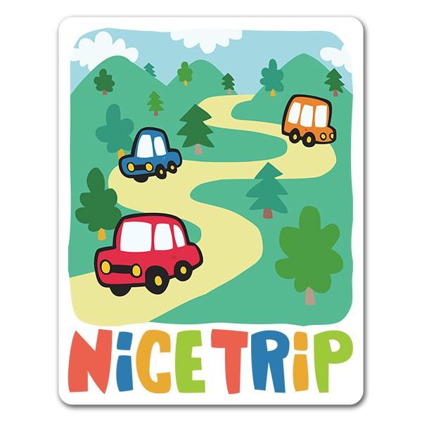 【車ステッカー】おでかけスポット 旅行 つづら折りの道【NICE TRIP】行楽 レジャー 旅 車マグネットステッカー 車が走っているつづら折りの道をデザインした、おでかけ時に貼って行きたい、マグネットパーク限定オリジナルデザインの車マグネ...