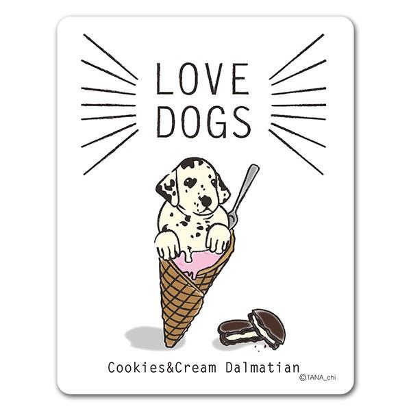 【車ステッカー】LOVEDOGS【Cookies&amp;Cream Dalmatian】犬好き クッキーアンドクリーム ダルメシアン 車マグネット 犬好き必見のLOVE DOGSシリーズ第三弾！アイスになったクッキー＆クリームダルメシアン...
