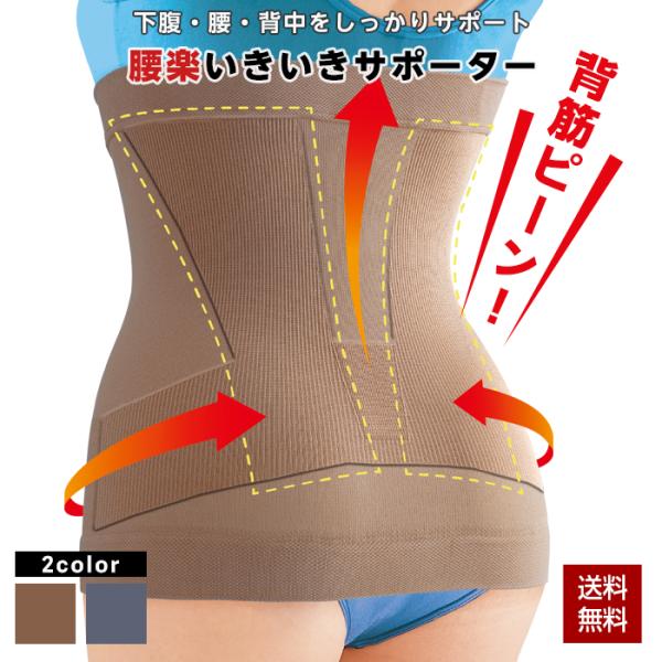 ▼ご注文前に必ずお読みください▼こちら商品はクリックポストの出荷となりますので日時（時間）指定でのお届けが出来ません。ご了承ください。腰用 サポーター 腰楽いきいきサポーター 菊池式 日本製 男女兼用 東レ キュープアクア 薄型 骨盤 お腹...