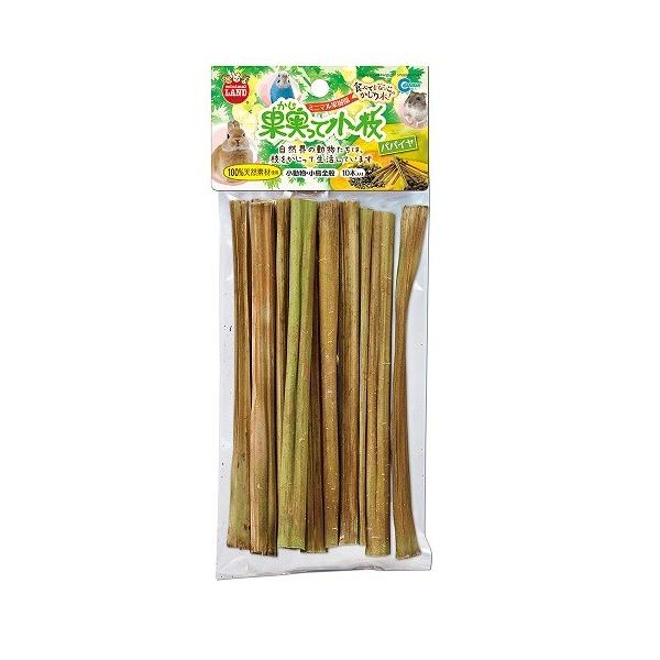 ●食べても安心のかじり木！●パパイヤの木の茎の部分をペットのかじりやすい長さにカットしました。かじることで歯の伸び過ぎを予防したり食べることによって食物繊維が消化のサポートに役立ちます。●原材料：パパイヤの木●原産国：バングラデシュ