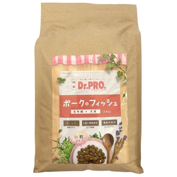 ●原材料：乾燥ポーク粉、コーン、グルテンミール、甘藷粉末、大豆、動物性油脂、白身魚ミール、ビートパルプ、セルロース、酵母エキス、ビール酵母、パパイヤ抽出物、ローストアマニ、米胚芽大豆発酵抽出物・樹木抽出物、セレン酵母、オリゴ糖、カツオミール...
