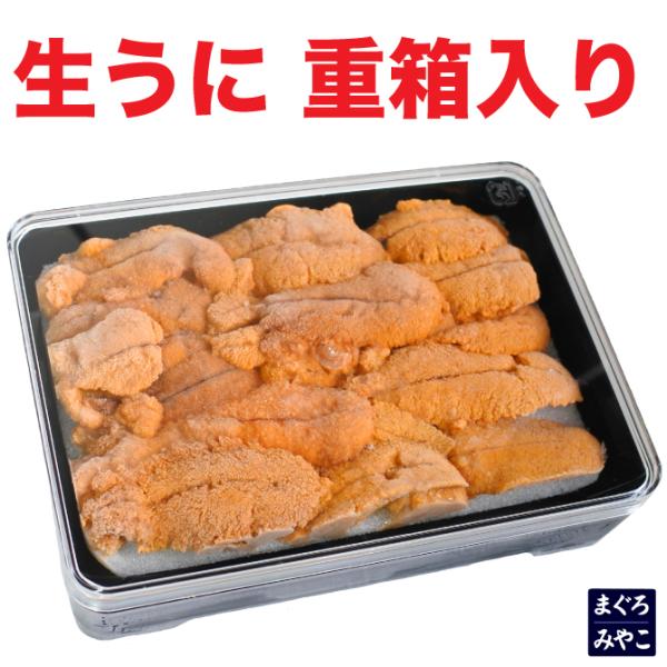 ■内容量：生ウニ 100ｇ 豪華な黒色の御重箱でお届けします■産地： チリ産  原材料：うに　食塩■賞味期限：冷凍のまま到着より14日、解凍後は早めにお召し上がり下さい。再冷凍はおすすめしません。 ■この商品のみのお買い上げは【冷凍】お届け...