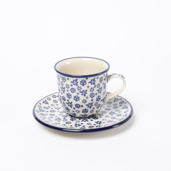 ポーリッシュポタリー Ceramika Artystyczna ツェラミカ アルティスティチナ社製 カップ＆ソーサーお誕生日などの贈り物としてもおすすめです。サイズ（カップ）：直径8.0cm×高さ7.0cmサイズ（ソーサー）：直径15.0c...