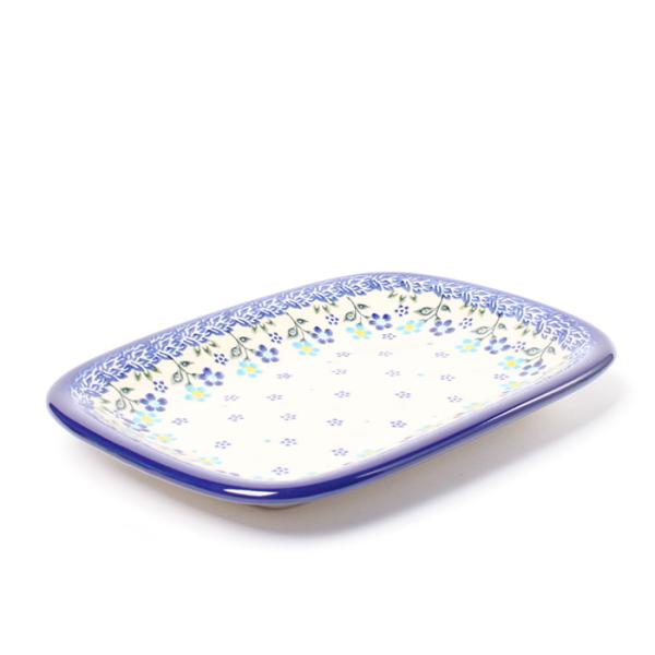 ポーリッシュポタリー Ceramika Artystyczna VENA ヴェナ社製 長方形盛皿・小製造元での呼び名は「Rectangular platter」（長方形の大皿）。スクエアが格好いいお皿です。 サイズ：約24cm×17cm高さ...