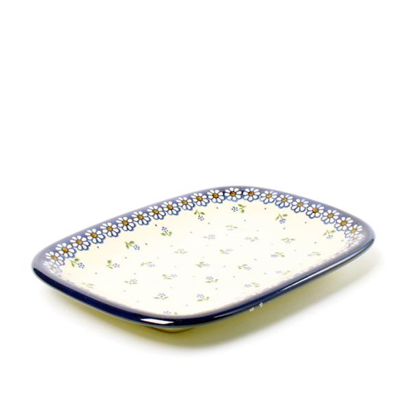 ポーリッシュポタリー Ceramika Artystyczna VENA ヴェナ社製 長方形盛皿・小製造元での呼び名は「Rectangular platter」（長方形の大皿）。スクエアが格好いいお皿です。 サイズ：約24cm×17cm高さ...