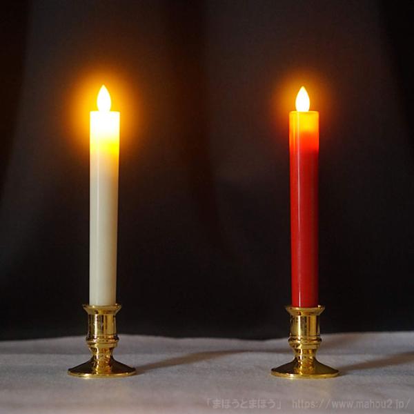 灯りがゆらゆら揺れるLEDキャンドルです。マジックの取り出し用や演出用に使えるイミテーション・キャンドル（ローソク）です。本物のローソクの一部を使ったりライターオイルを使用するタイプと異なり、手軽で危険もありません。スイッチが底面にあるタイ...