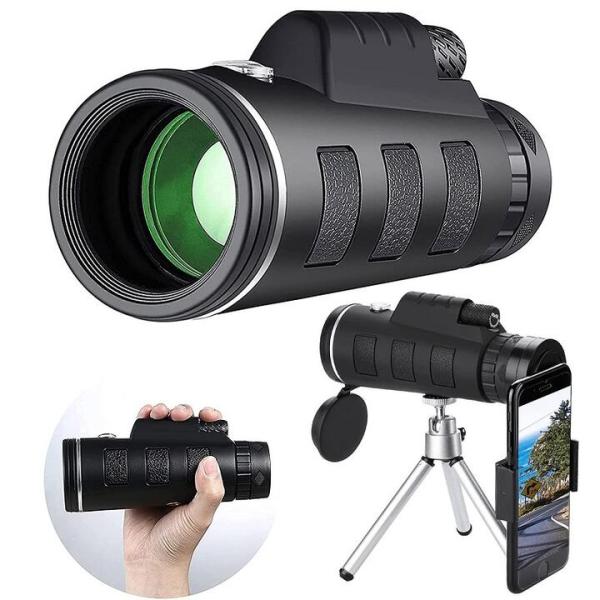 商品名  単眼鏡 望遠鏡【40X60 高倍率】ライブ 専用 ウルトラクリア スマホ撮影 望遠鏡 スタースコープ単眼鏡 スマホ 望遠鏡 広角レンズ 遠距離撮影 簡単装着 ホルダー幅6〜9cmのスマートフォン対応 小型三脚付き 1/4ネジ雲台ス...