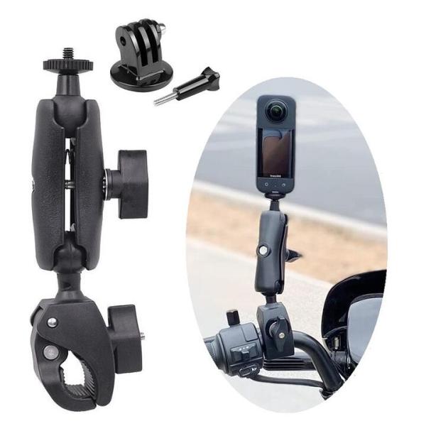 商品名  DJI Osmo Pocket Action、GoPro シリーズ、アクションカメラ対応 ハンドルポール 固定用 オートバイ クランプ マウントホルダー ポール直径16mm〜42mm対応 ネジ、アダプタ付属　GoPro Hero ...