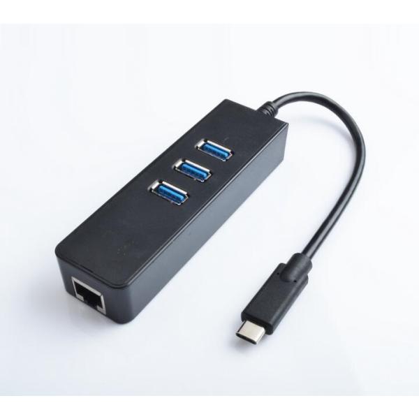 商品名  Type C to 3ポート USB3.0 ハブ付 ハイスピード ギガビット 有線 LANアダプタ用途  ☆　USB C - 3USB HUB LAN 変換アダプタはUSB3.1 Type C搭載のMacBookパソコンやChro...