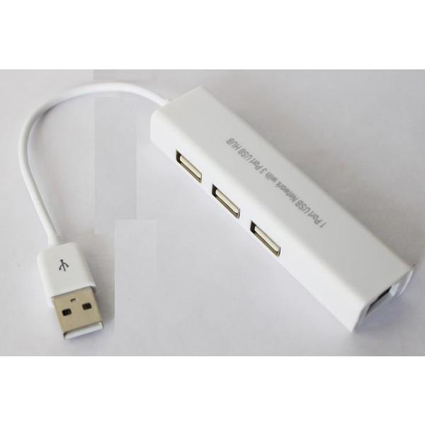 商品名  MacBook専用 USB2.0 マルチファンクション LAN アダプタ USB2.0 Ethernet RJ45 and 3ポート HUB USBハブ付 有線LANアダプタカラー  ホワイトスペック  全長：28cmバージョン：...