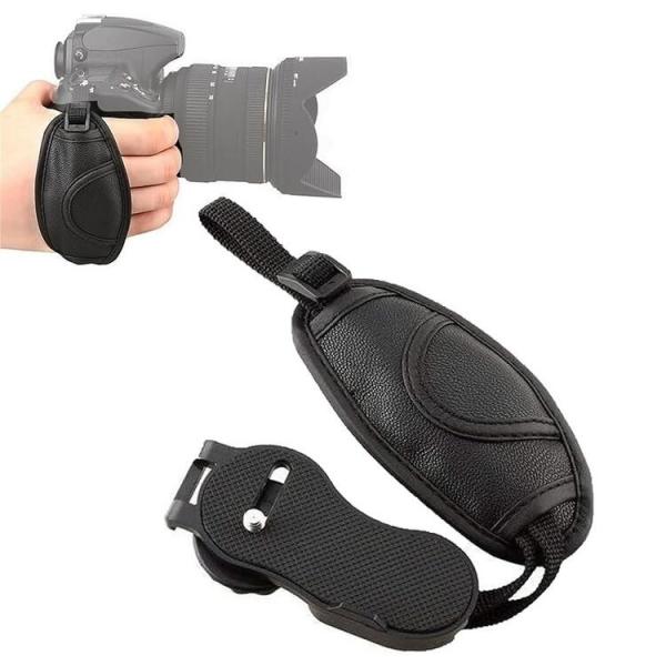 商品名  一眼レフカメラ用 片手固定 1/4ネジ ハンドストラップ ナイロン 1/4ネジ穴対応 撮影安定 PU革 リストストラップ ハンドグリップ 落下防止 ホルダー 速写 アクション クッション ハンドベルト 分離 取り外し 調整 可能 ...